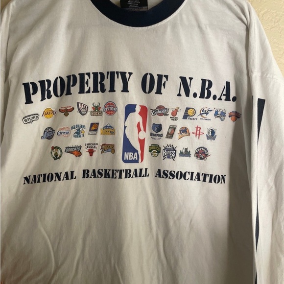 NBA | Shirts | Vintage Unk Nba Size Xl Mens Official Long Sleeve Shirt 9s Basketball Logos ...